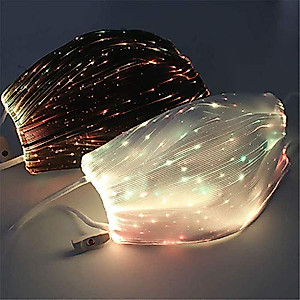 Red Urchin 7 Color Lights LED Light Up Face Mask Glowing Luminous Dust Mask for Party Festival Rave Dancing Includes Rechargeable USB Battery (Black)