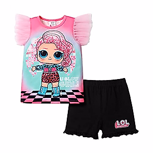 L.O.L. Surprise! Kid Girl 2pcs Tee and Print Shorts Set Pink Kids: 6-7 Years