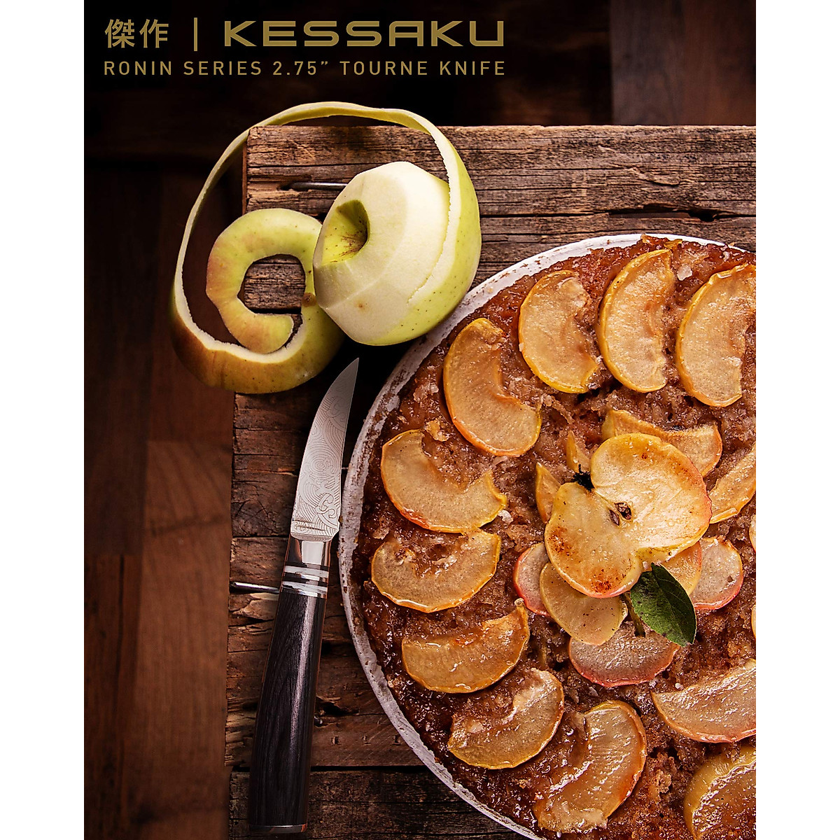 KESSAKU 2.75-Inch Bird's Beak Tourne Paring Knife - Ronin Series - Forged High Carbon 7Cr17MoV Stainless Steel - Pakkawood Handle with Blade Guard