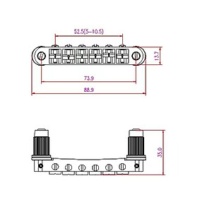 Guyker Guitar Tune-O-Matic Saddle Bridge GM003 and Vintage Stop Bar Lock TP6 Tailpiece Combo Replacement Compatible with Les Paul LP SG Style 6 Strings Electric Guitar (Chrome)