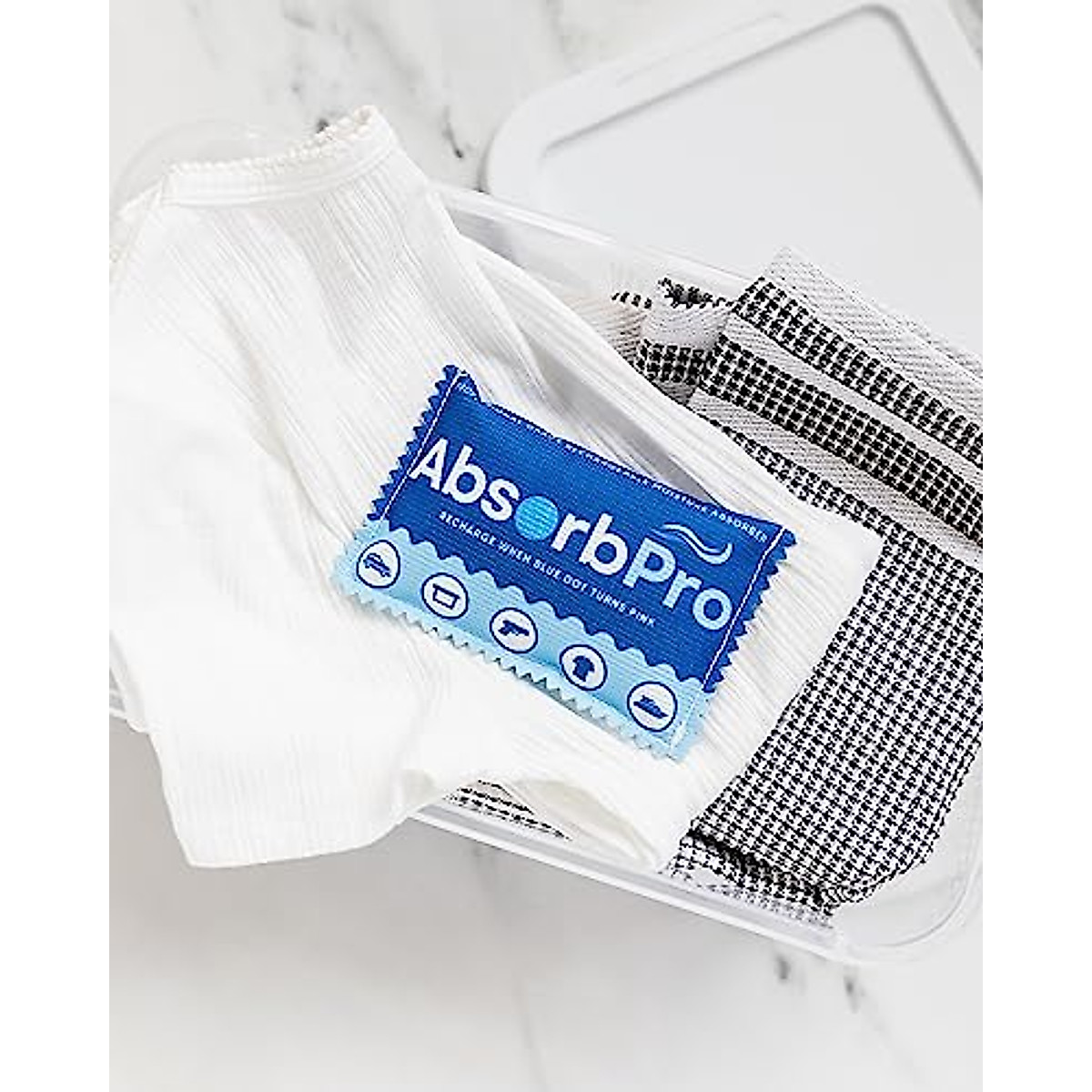 Absorb Pro - 100g (1-pack) Rechargeable Desiccant Pouch - Moisture Absorbing Bag - Dehumidifier for Bins, Totes, Safes, Cars, and Boats - Made from Silica Gel