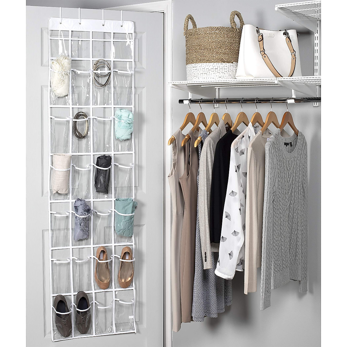 Over The Door Clear Shoe Organizer/Storage Rack