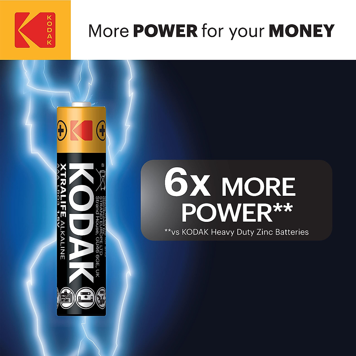 KODAK AAA Batteries 60 Pack - with 10 Years Shelf Life Long Lasting Alkaline Batteries AAA Size Pack, 1.5V Mignon LR03 MN1500 AM3 Triple A Batteries, Leak Proof AAA Battery Pack…