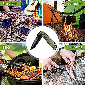 Orptrm Pocket Knife for Men, Folding Knife with Clip Outdoor Hunting Camping Hiking Knife for Men Women