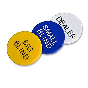 SmartDealsPro 3pcs Small Blind, Big Blind and Dealer Poker Buttons