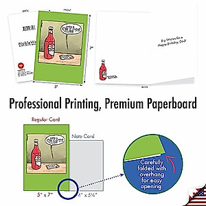 NobleWorks - 1 Funny Birthday Card Cartoons - Hilarious Comic Humor, Notecard with Envelope - Ketchup Dad C7290BFG