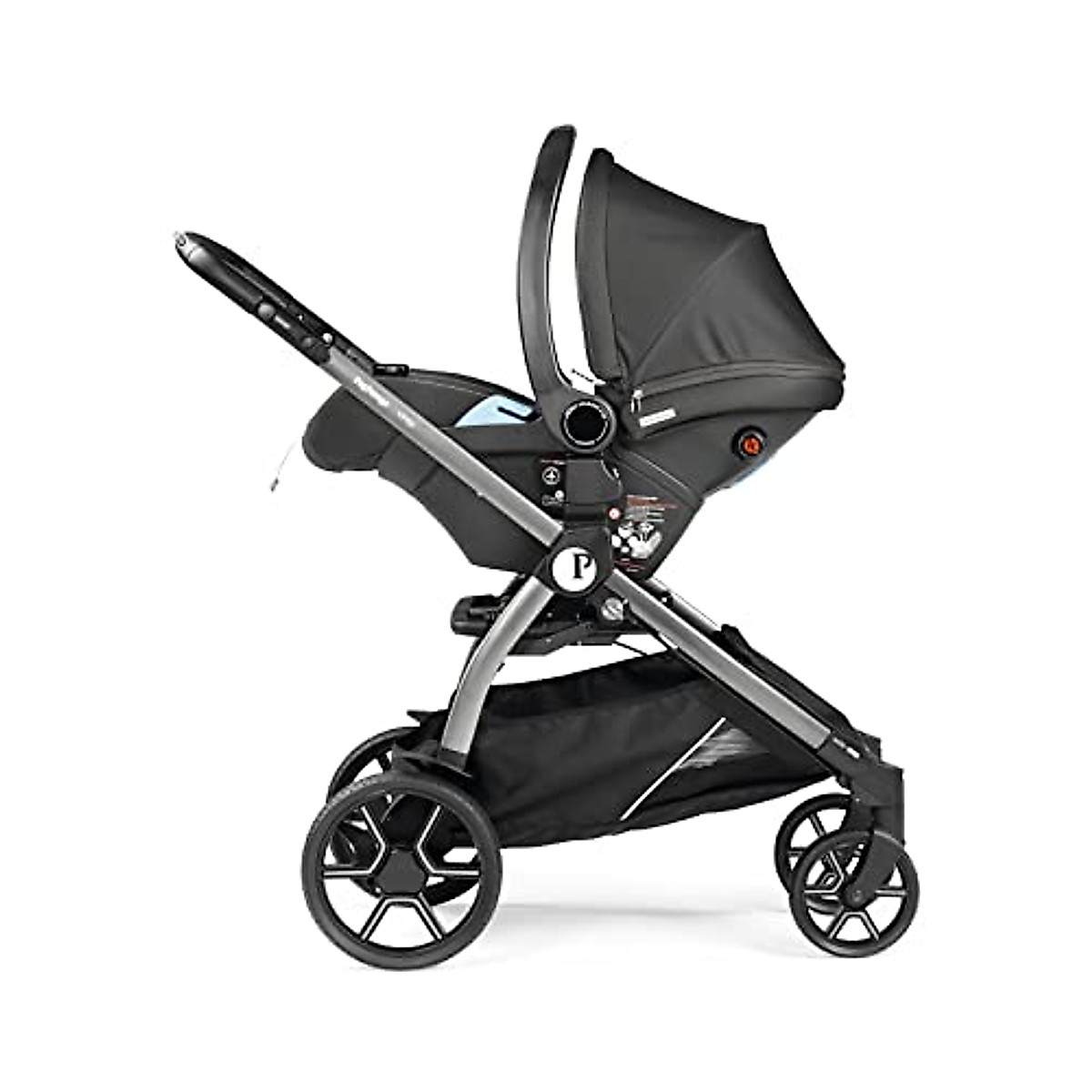 Peg Perego Ypsi Travel System - Includes Ypsi Lightweight Reversible Stroller and Primo Viaggio 4-35 Nido Infant Car Seat - Made in Italy - Atmosphere (Grey)