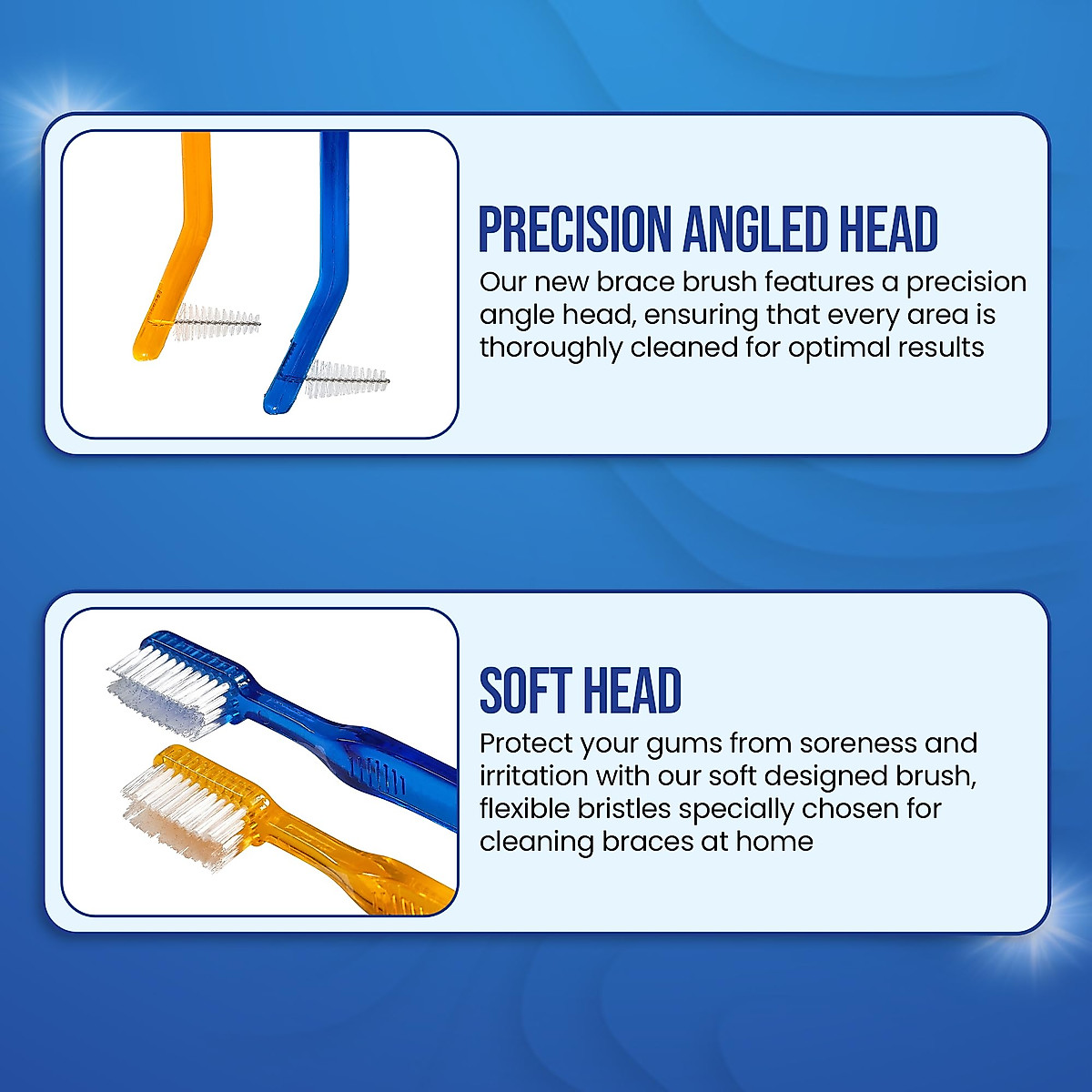 AIM DENTAL SUPPLY Toothbrush for Braces, Soft Head Braces Toothbrush, V Trimmed Design 2-Pack | Quick Orthodontic Cleaning | Deep Clean Braces at Home (Pack of 2)