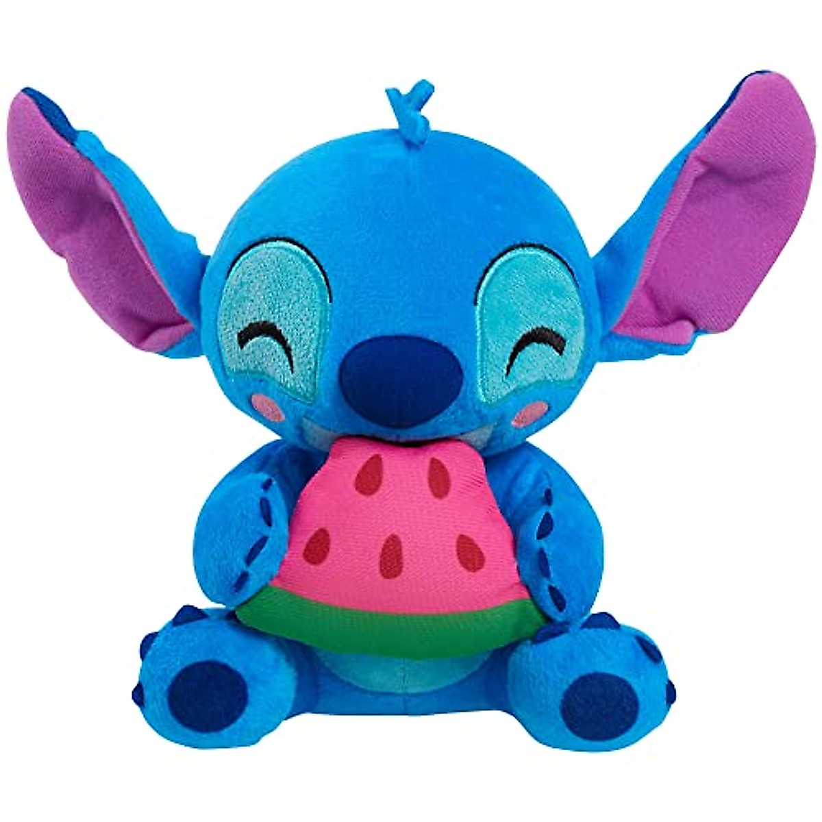 Disney Stitch Small Plush Stitch and Watermelon, Stuffed Animal, Blue, Alien, Kids Toys for Ages 2 Up