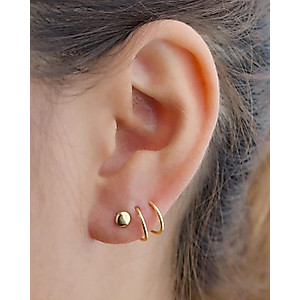 QWALIT Nose Rings Hoops Nose Hoops Double Nose Ring for Single Piercing Double Hoop Nose Ring Double Nose Ring Hoop Double Loop Nose Ring Spiral Nose Hoops