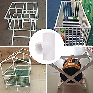 CEE 20 Pack 3 Way 1/2 Inch Tee PVC Fittings, 1/2inch SCH 40 PVC Pipe Fitting Adapter for Water Supplies Build PVC Furniture DIY Garden Shelf Greenhouse (Socket *Socket*Socket)