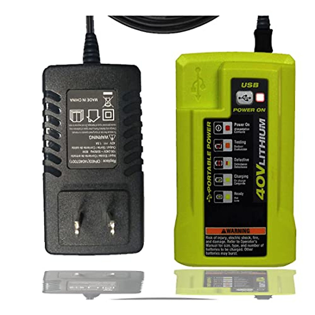 ANOPIW OP403 40V Lithium Battery Charger Replace Ryobi OP403 OP404 W/USB Plug in to Charge OP4015 OP40201 OP4026 OP4026A OP4030 OP40301 OP4040 OP4060 OP4060A OP40601 OP4050 OP4050A …