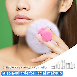 2pcs-Baby Body Cosmetic Powder Puff Kit Sponge Box Case Container(Blue&Pink)