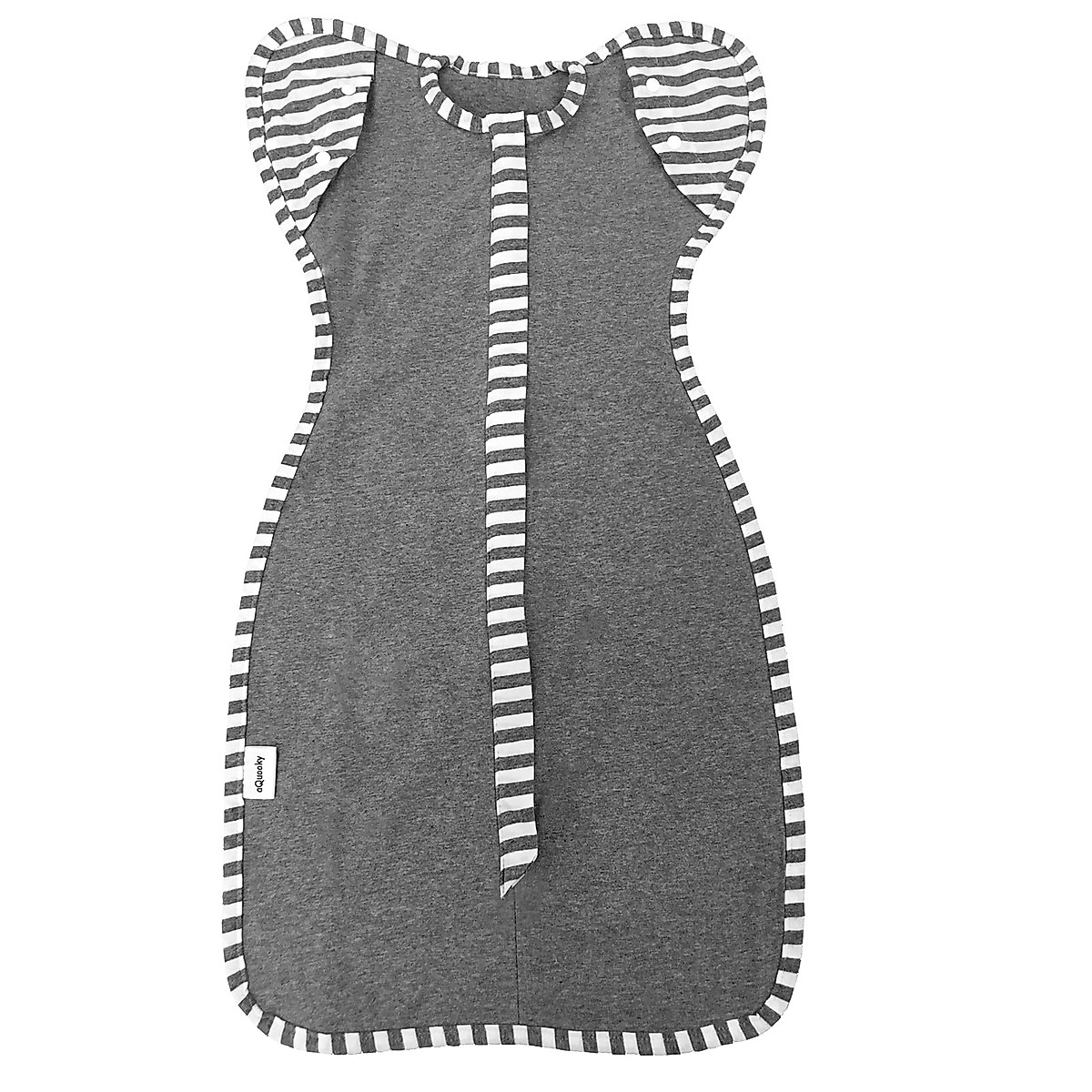 aQuooky Baby Blanket Sack with Arms Free Design,Transition to Arms Free Wearable for Newborn Girl and Boy,Medium 3-6Months, Grey Color