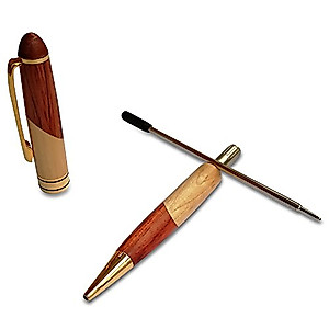 Luxury Wooden Ballpoint Pen Gift Set with Business Pen Case Display, Nice Writing Pen with Box and Gel Ink Refills