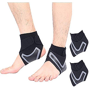 Ankle Brace Support Sleeves, 1 Pair Adjustable Elastic Sports Ankle Brace Sleeves, Ankle Fixation Bandage for Relieve Pain Exercise Arthritis Metatarsal Fasciitis Arch Support Basketball (L)