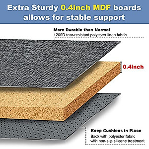 VERONLY Couch Cushion Support for Sagging Seat -[66"x17"x0.4" ] Sofa Saver Protector Insert Board Sagging Cushions, Sofa Replacement Parts Fit 3 Seat Couch with Non-Slip Surface & Extra Thick MDF