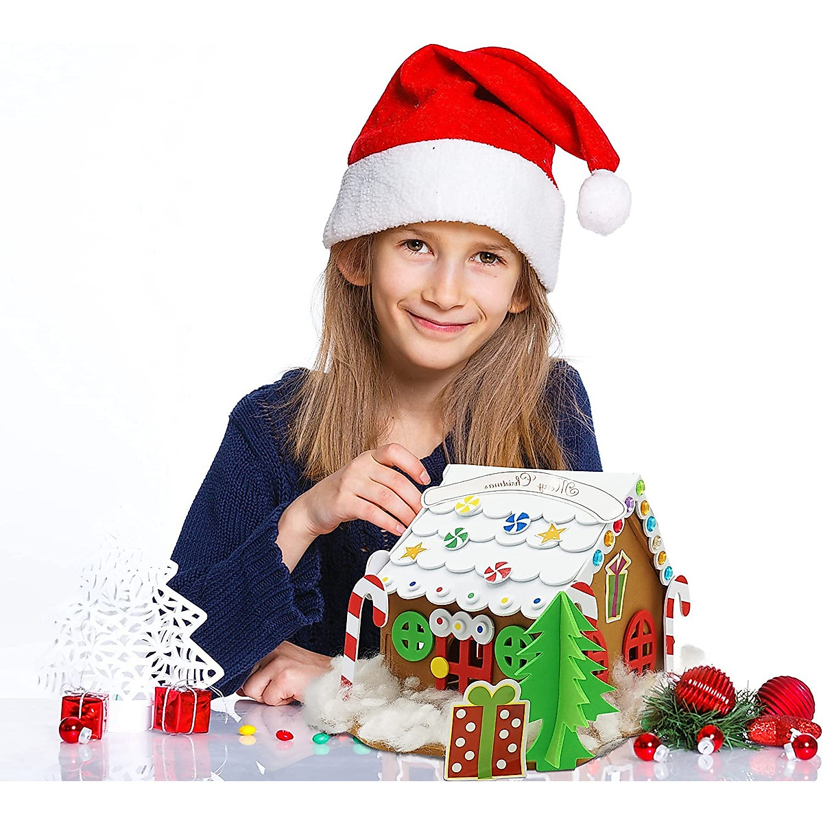 4E's Novelty Make 6 Foam Gingerbread House Kit Crafts (6 Pack) Bulk Christmas Crafts for Kids - DIY Holiday Activity Arts and Crafts