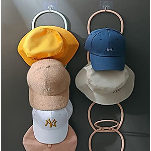 Ubrand Faye Butler 6-Hook Ring Loops, Over-Door Hanger, Hat Rack Organizer/Baseball Cap Holder/Door+Wall Storage Organizer for Hat,Scarf, Bag, Caps, Towel, Clothes (White)