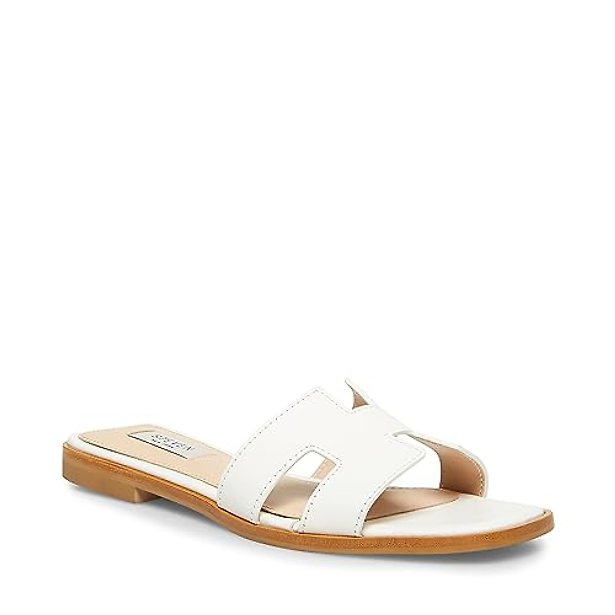 Steve Madden Women's Hadyn Sandal, White Leather, 8.5