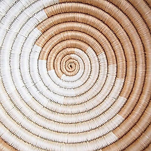 Small African Basket- Sokoke/Rwanda Basket/Woven Bowl/Sisal & Sweetgrass Basket/Tans, White