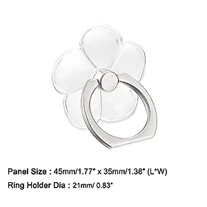uxcell Transparent Phone Ring Holder, Clear Finger Grip Stand for Phone, Case, Tablet (Leaves Shape)
