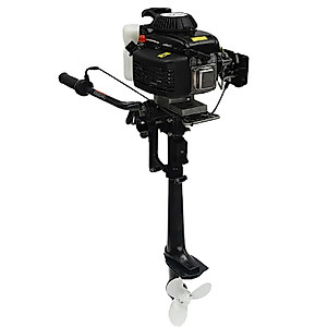 Outboard Motor 4 Stroke 4 Hp, Inflatable Fishing Boat Engine With Air Cooling System, Heavy Duty Boat Engine Outboard Motor With CDI Ignition System (4 Stroke 4 HP Motor)