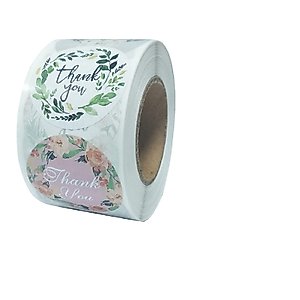500pcs Thank You Stickers,Thank You Handmade Sticker Labels Roll for Business,Shipping Bags, Envelopes, Christmas Gifts, Wedding, Party, Bubble mailers & Boxes (Multi-Color Bottom Flower)