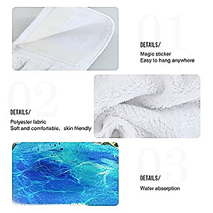 Hanging Towels,2 Pack Kitchen Hand Towel Sea Turtle Floats Watercolor Painting for Hand, Face, Hair, Gym, Yoga, Dishcloth, Kitchen and Bath