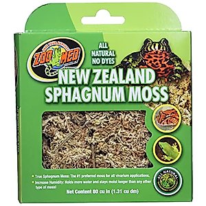 Zoo Med Laboratories SZMCF3NZ New Zealand Sphagnum Moss, 80 Cubic Inch