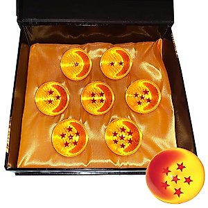 KAZETEC New Collectible Medium Crystal Resin Stars Balls Dragon Ball - Anime Collectibles New Gift Box Set of 7pcs(1.7 in in diameter/43 MM in Diameter)