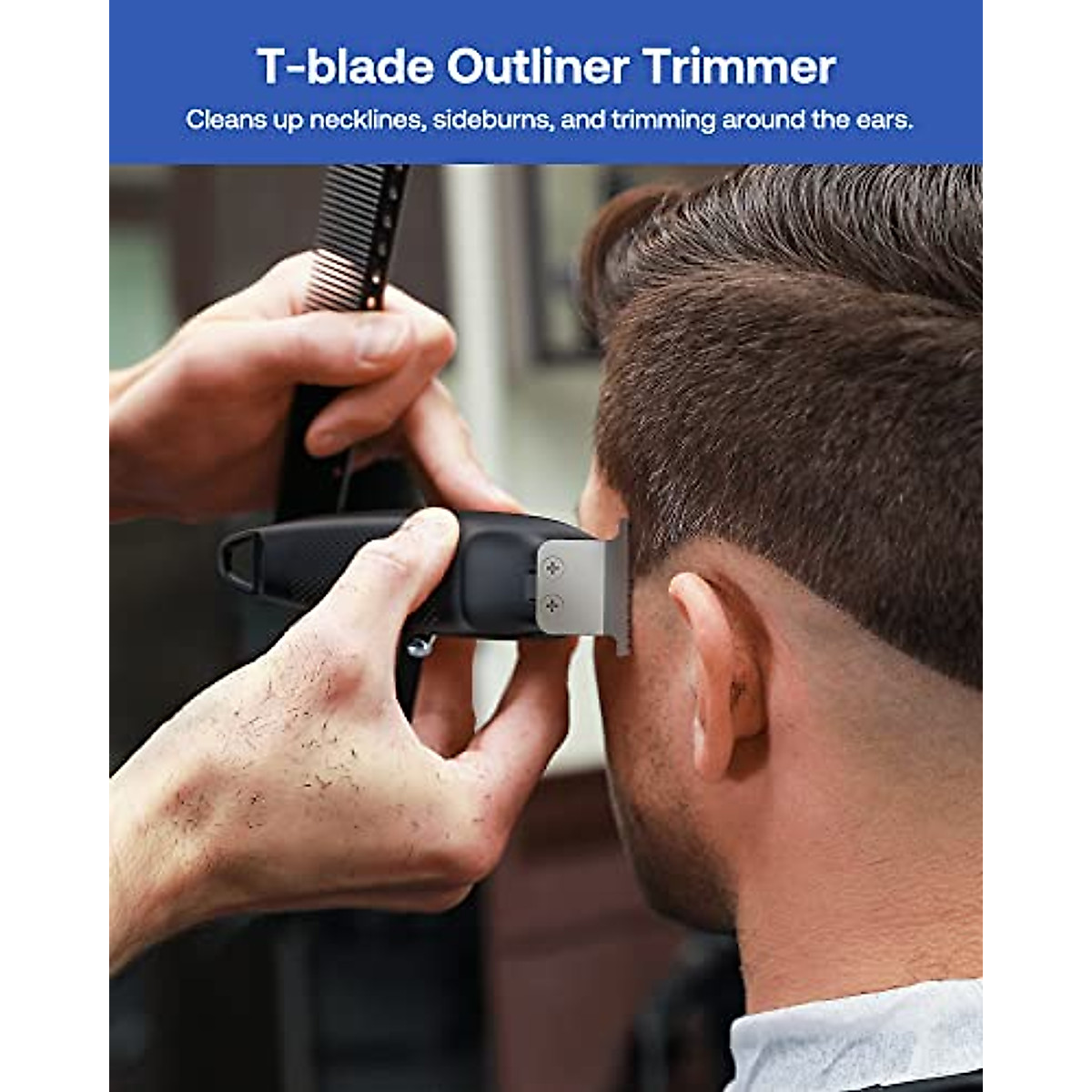 GLAKER Professional Hair Clippers and Trimmer Kit, Cordless Mens Hair Clippers for Men Women Kids, Barber Clippers Fading Clippers Rechargeable with 18PCS Guards