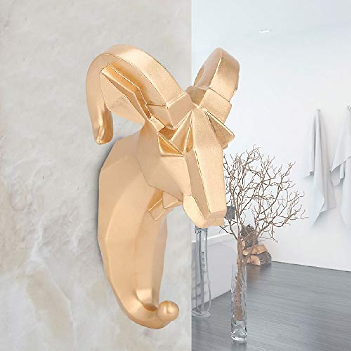 Animal Shape Resin Wall Mounted Hooks Coat Bag Hanger Clothing Hooks Hanging Racks Bathroom Wall Towel Hanging Hook Single Wall Hook Bathroom Decoration(Goat),Coat Hook