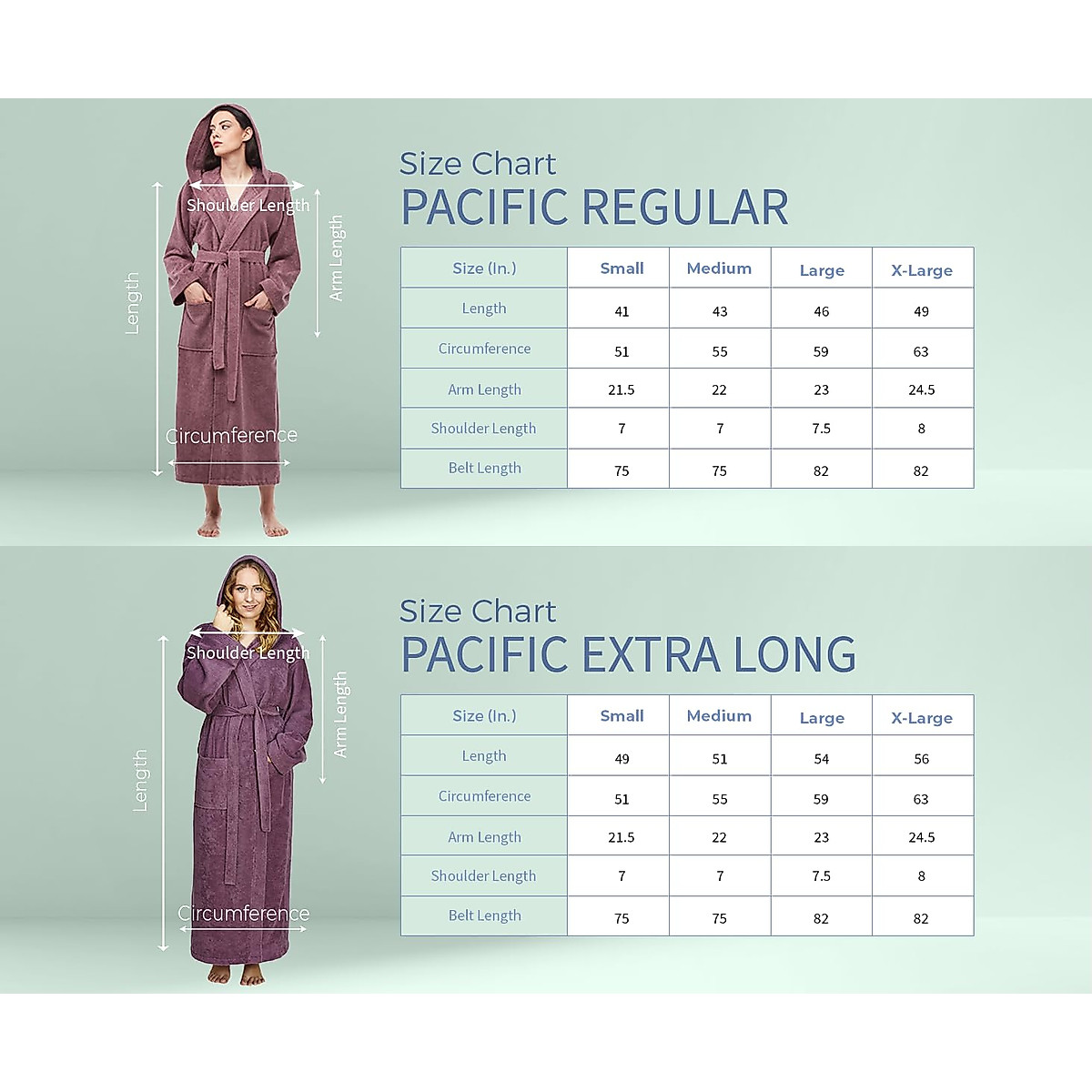 Arus Womens Pacific Long Style Full Length Robe Hooded Turkish Cotton Plum X-Large