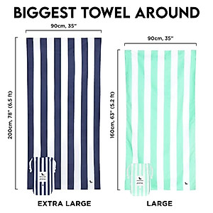 Dock & Bay Beach Towel - Quick Dry, Sand Free - Compact, Lightweight - 100% Recycled - Includes Bag - Cabana - Ipanema Orange - Extra Large (200x90cm, 78x35)