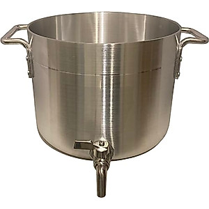 10 Qt Aluminum Stock Pot with Spigot Spout: Heavy-Duty 2.5 Gallons Kettle with Faucet Drain Valve Tap