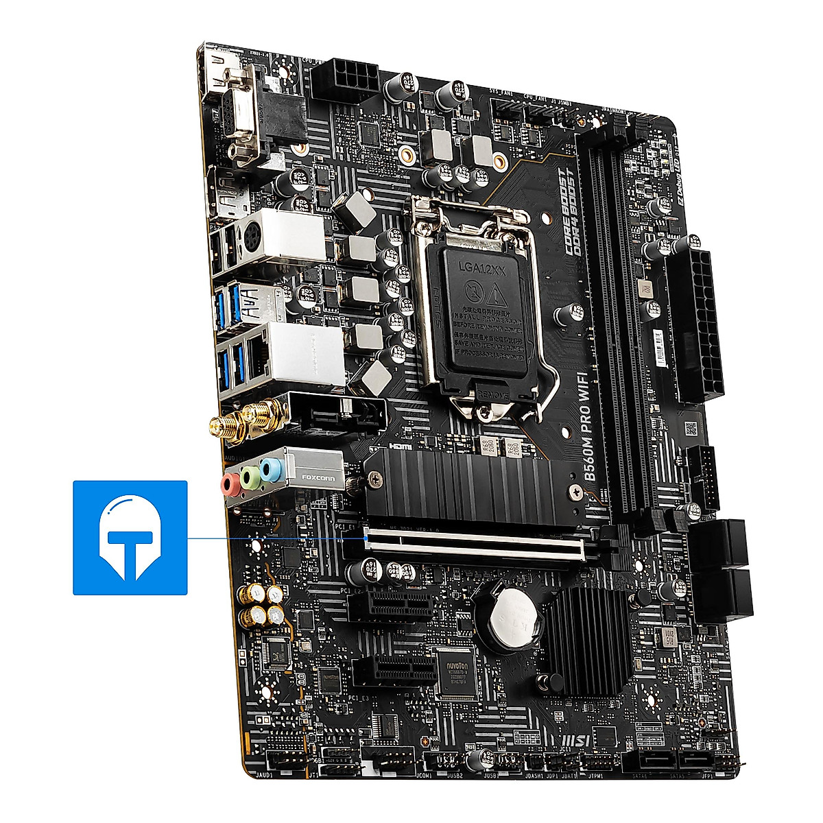 MSI B560M PRO WiFi ProSeries Motherboard (Micro-ATX, 11th/10th Gen Intel Core, LGA 1200 Socket, DDR4, PCIe 4, CFX, M.2 Slot, USB 3.2, 2.5G LAN, DP/HDMI)