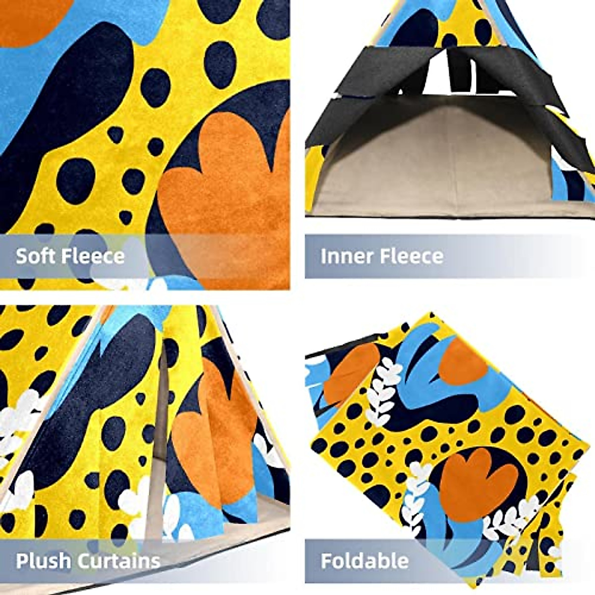 Y-DSIWX Guinea Pig House Bed, Rabbit Large Hideout, Small Animals Nest Hamster Cage Habitats Abstract Flower