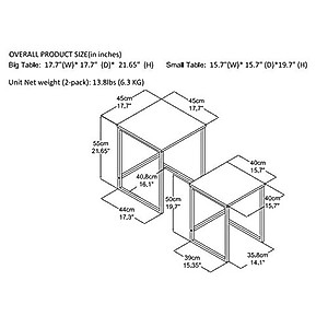 Ameriwood Home Stewart Nesting Tables, Weathered Oak