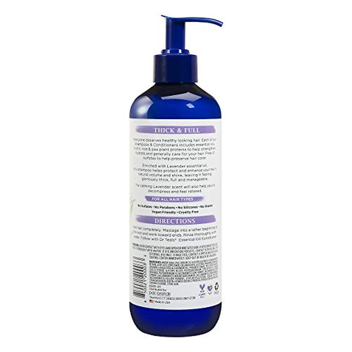 Dr Teal's Thick & Full Essential Oil Shampoo, Lavender, 16 Fl Oz