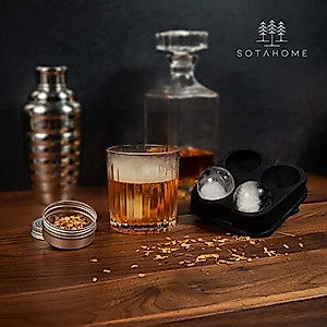 Cocktail Smoker Kit with Torch and Wood Chips for Whiskey and Bourbon - Whiskey Gifts for Men/Father/Husband - Old Fashioned Smoker Kit with Ice Ball Mold (Butane and Glassware Not Included)