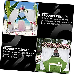 DECHOUS 1pc Chiffon Backdrop Curtain Wedding Backdrop Curtain Macrame Curtain Background Drapery Arches for Weddings White Wedding Dresses for Bride White Decor Wedding Background Drapery