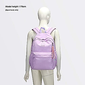 Caran·Y Kids Backpack Girls and Boys Classic School Backpack Light Weight Two Size Multi-pocket L-Purple Suitable for ages 6+ and above（Purple）
