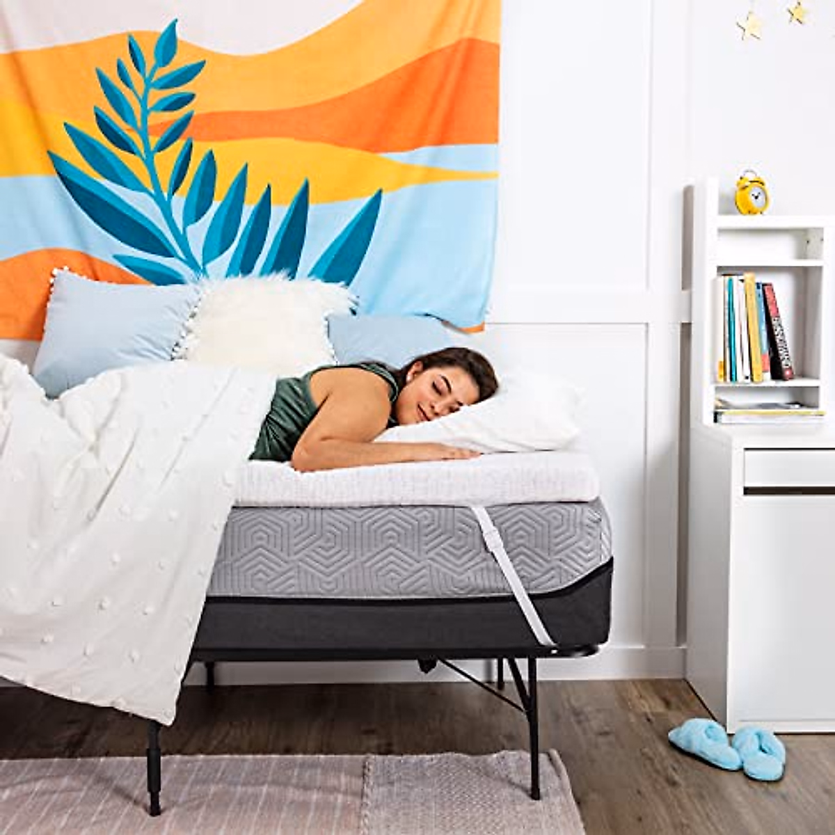 ViscoSoft 4 Inch Memory Foam Mattress Topper Twin XL - Select High Density Extra Long Ventilated Mattress Pad - Removable Bamboo-Rayon Cover