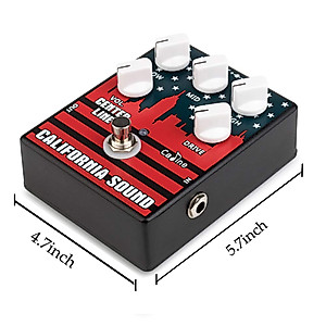 Caline Guitar Effect Pedal California Sound Vintage Guitar Distortion Effects 3-Band EQ Guitar Pedal Metal True Bypass CP-57