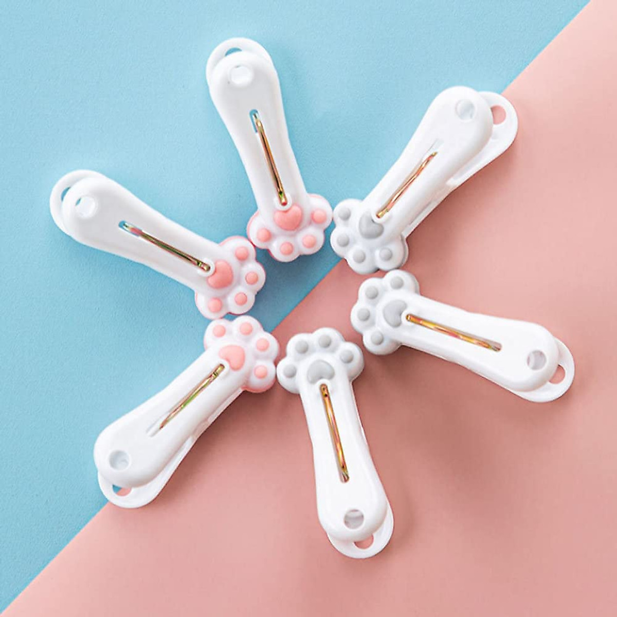 Cat Paw Food Bag Clothes Pegs Durable Long Lasting Clips for Underwear Towels Socks