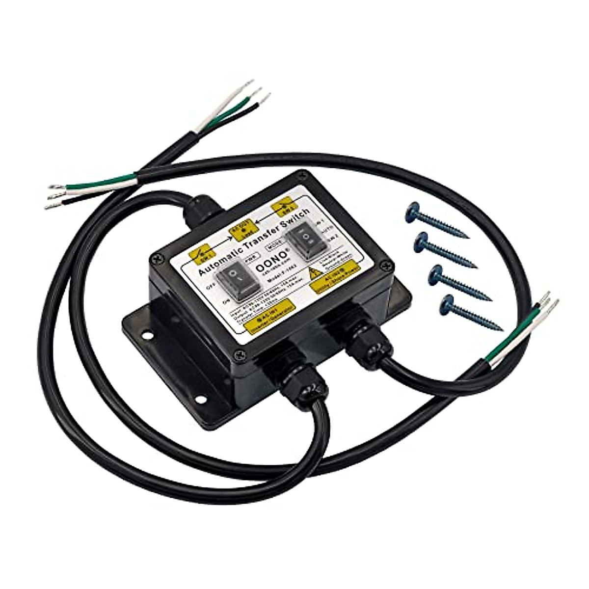 Manual and Automatic Transfer Switch, AC120V 15A ATS Auto Transfer Switch