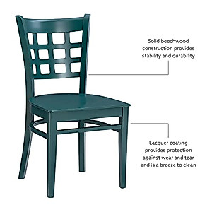 Linon Portis Dark Green Modern Dining Side Chair Set of 2