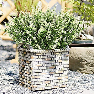 RECUTMS Artificial Plants Lavender, 8 Bundles Outdoor UV Resistant Greenery Fake Shrubs Simulation Plants Indoor Outside Hanging Planter Home Garden Decor (White)