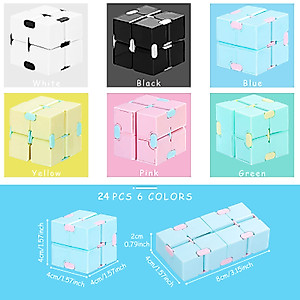 24 Pieces Cubes Toys Mini Blocks Cube Bulk Gadget Sensory Toy Hand Held Blocks Finger Gadget Gift for Adults Anxiety Stress Relief Game(Cute Style)